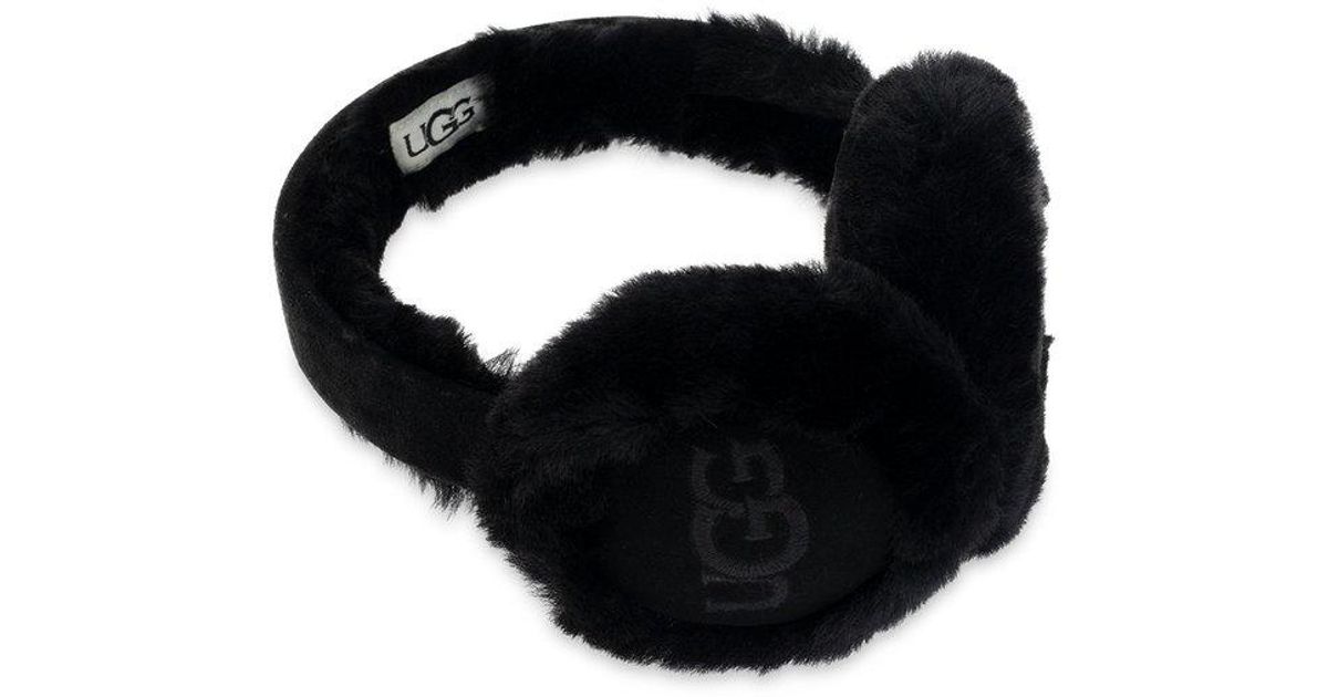 UGG Logo Embroidered Earmuffs in Black | Lyst UK
