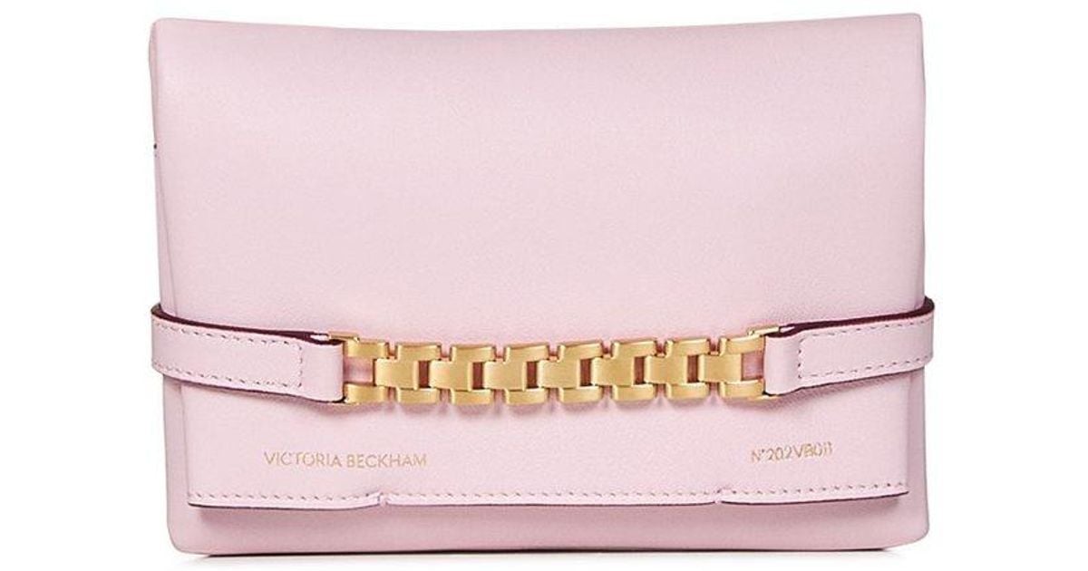 Victoria Beckham Logo-Printed Foldover Top Crossbody Bag in Pink | Lyst