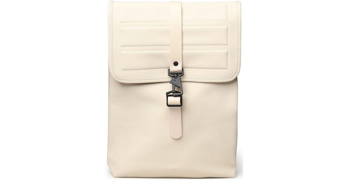 Rains Logo Embossed Buckle Fastened Backpack in Natural for Men | Lyst