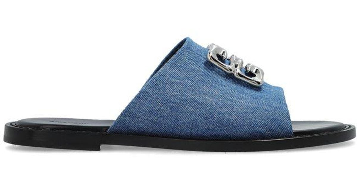 Givenchy 4G Liquid Slides in Blue | Lyst