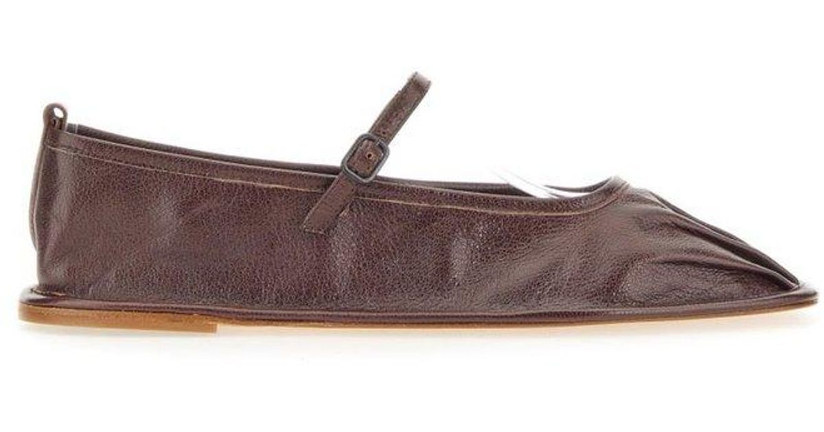Hereu Dansa Supple Square-Toe Ballerina Shoes in Brown | Lyst