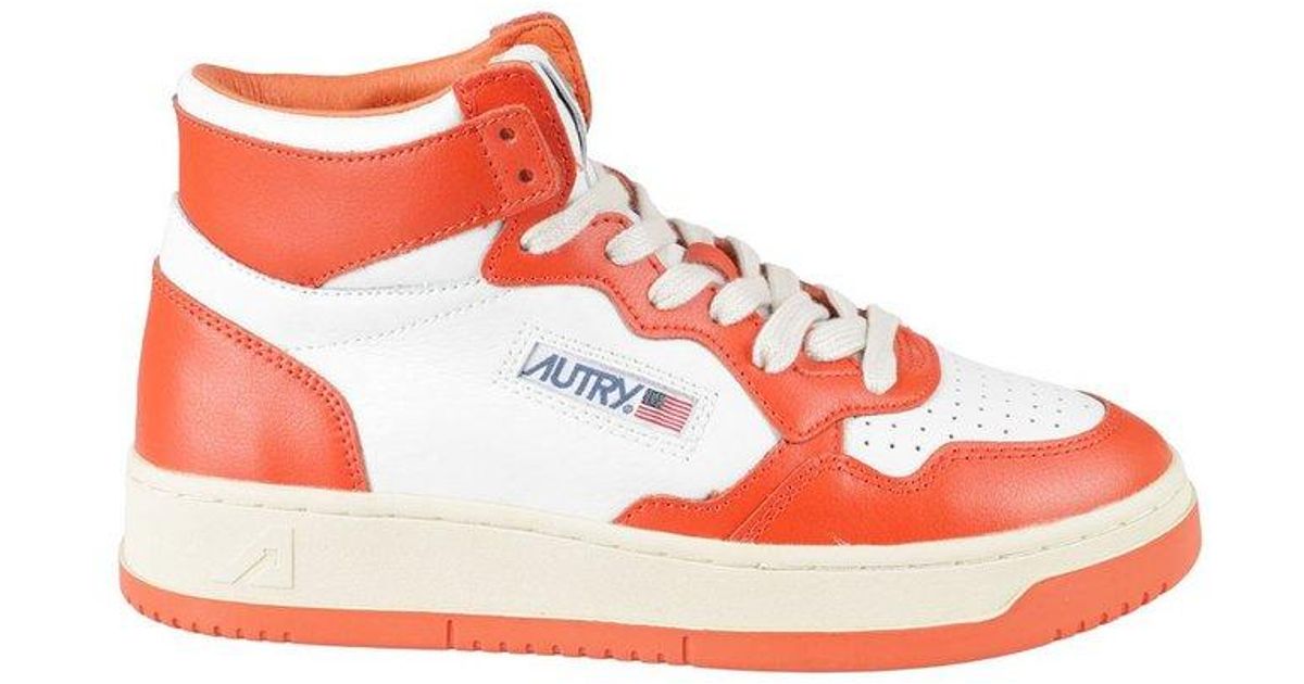 Autry Medalist Mid-Top Sneakers in Red | Lyst