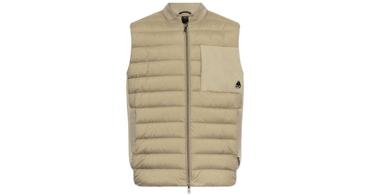 Moose Knuckles Quilted Zipped Gilet in Natural for Men | Lyst