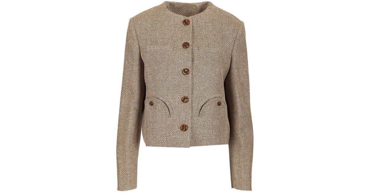 Blazé Milano Saratoga Bolero Blazer in Natural | Lyst UK