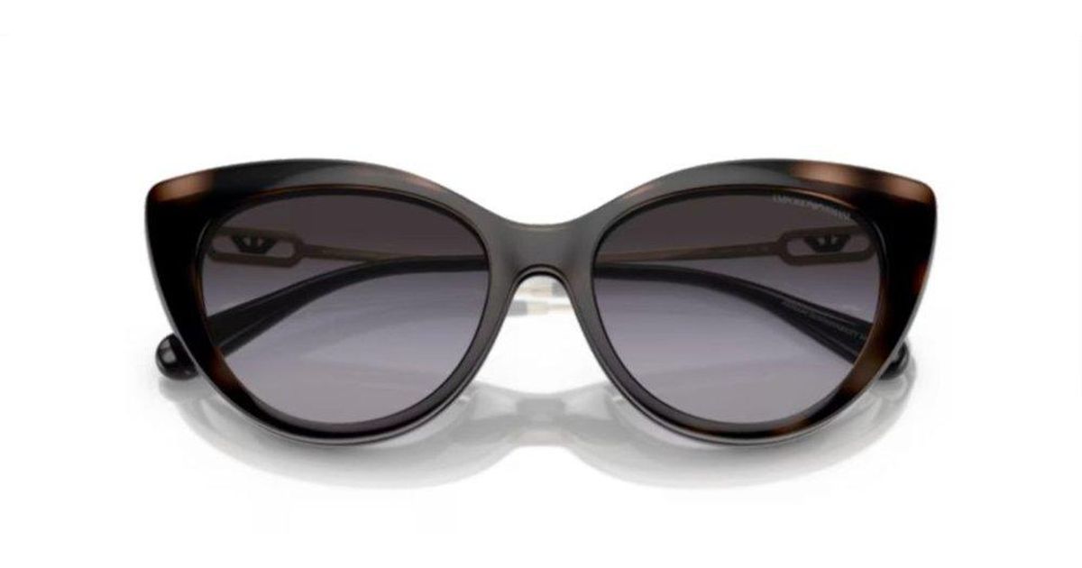Emporio Armani Cat-Eye Frame Clip-On Glasses in Black | Lyst UK