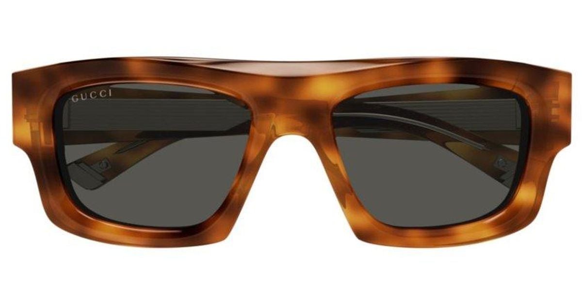 Gucci Square-Frame Sunglasses in Brown for Men | Lyst