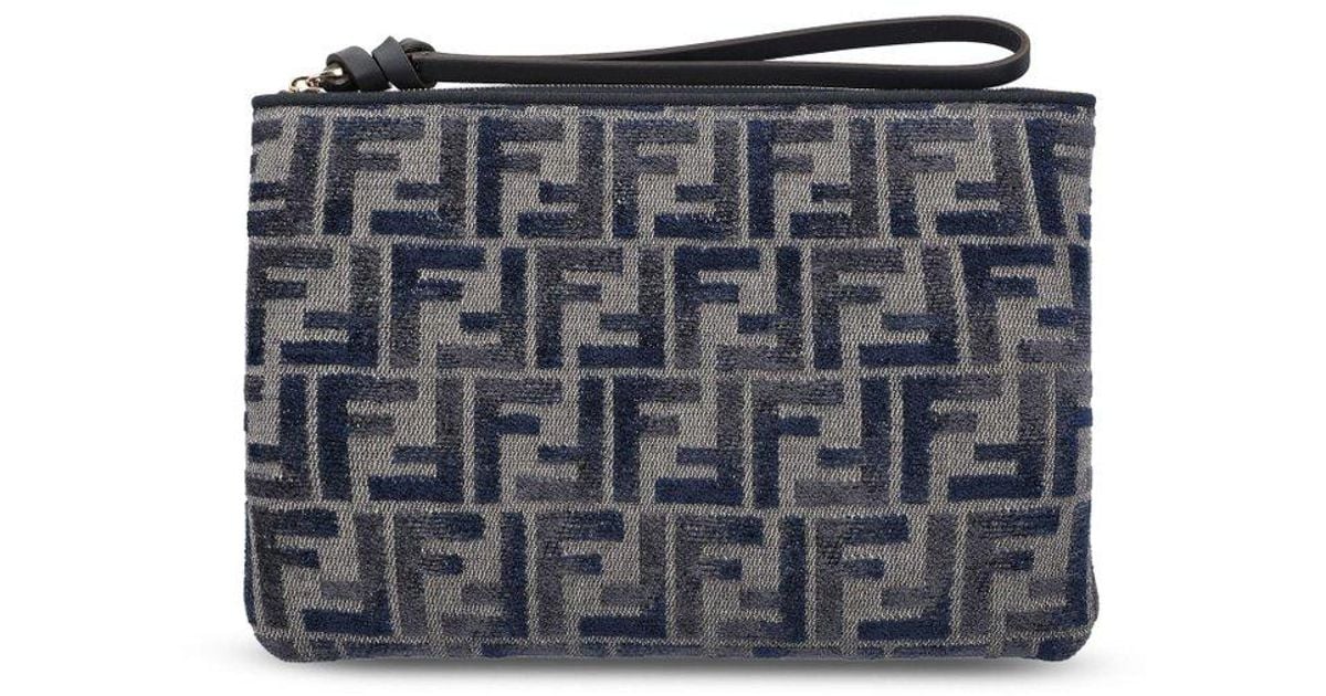 Fendi Flat Pouch in Gray | Lyst