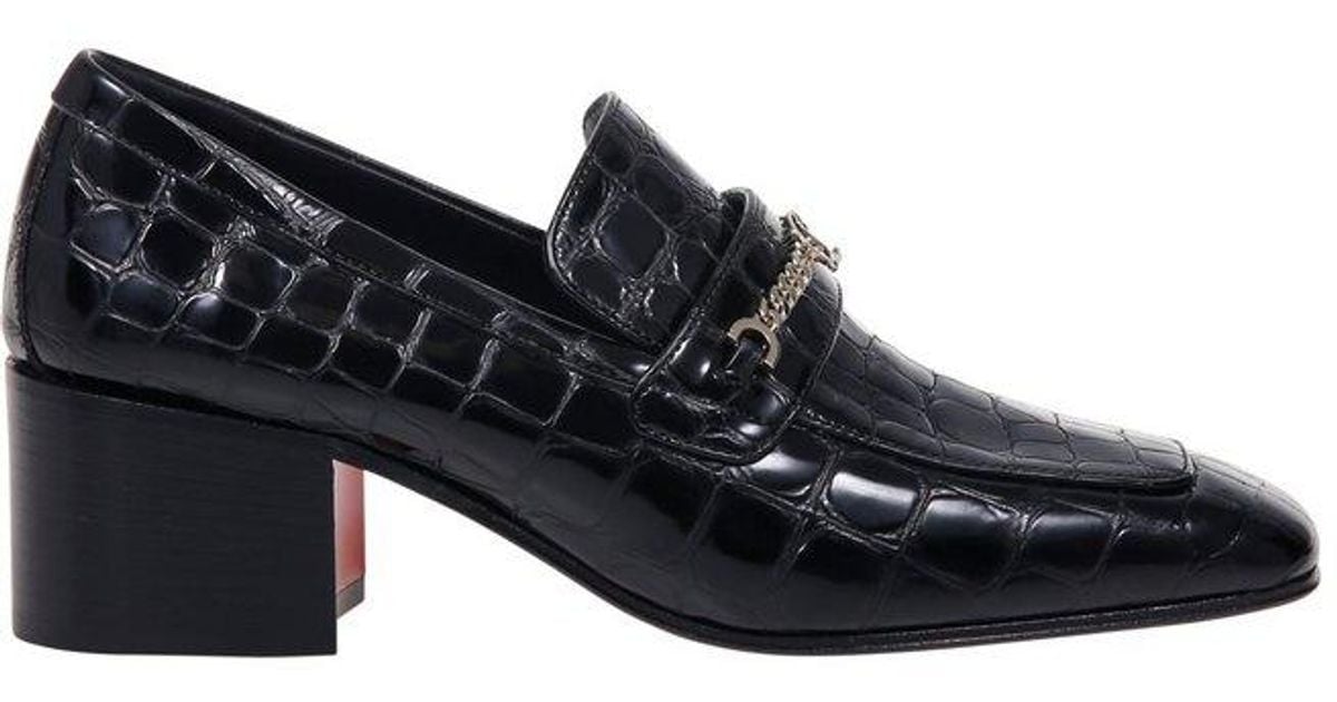 Christian Louboutin Mj Moc Square Toe Loafers in Black | Lyst