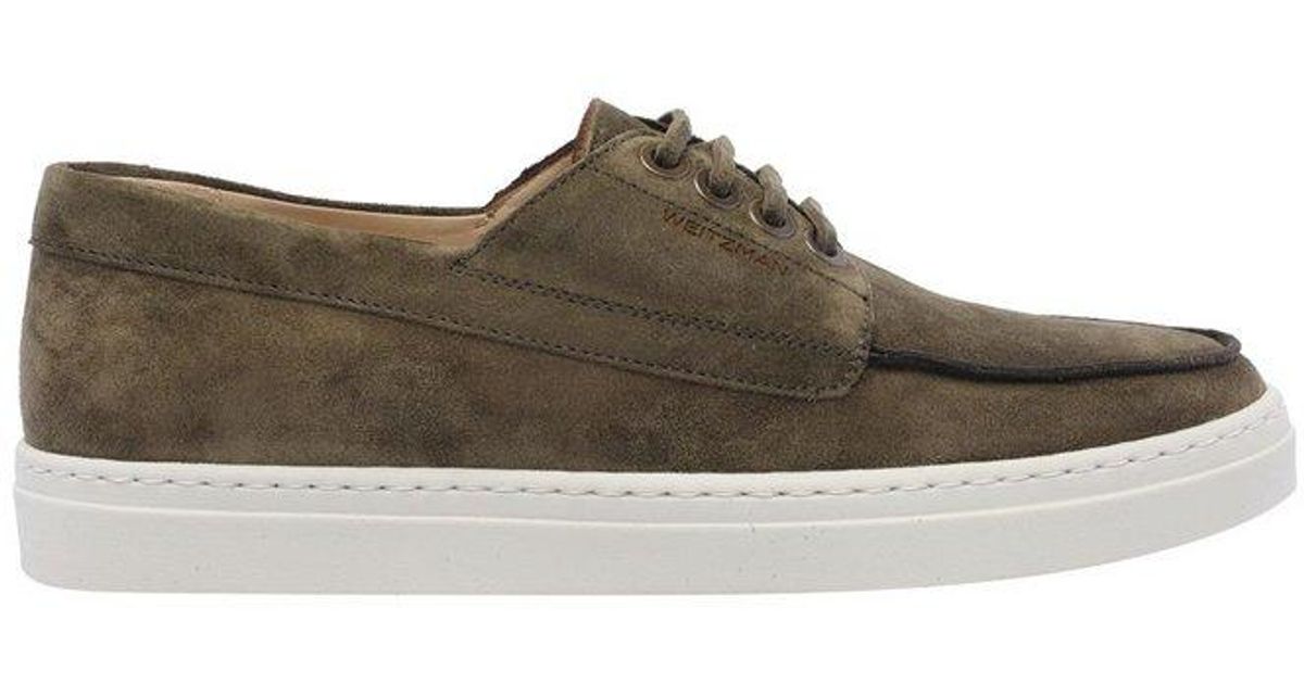 Stuart Weitzman Logo Debossed Lace Up Shoes in Brown for Men | Lyst