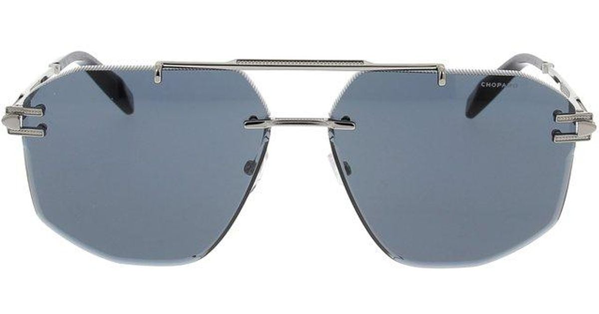 Chopard Pilot Rimless Sunglasses in Blue for Men | Lyst UK