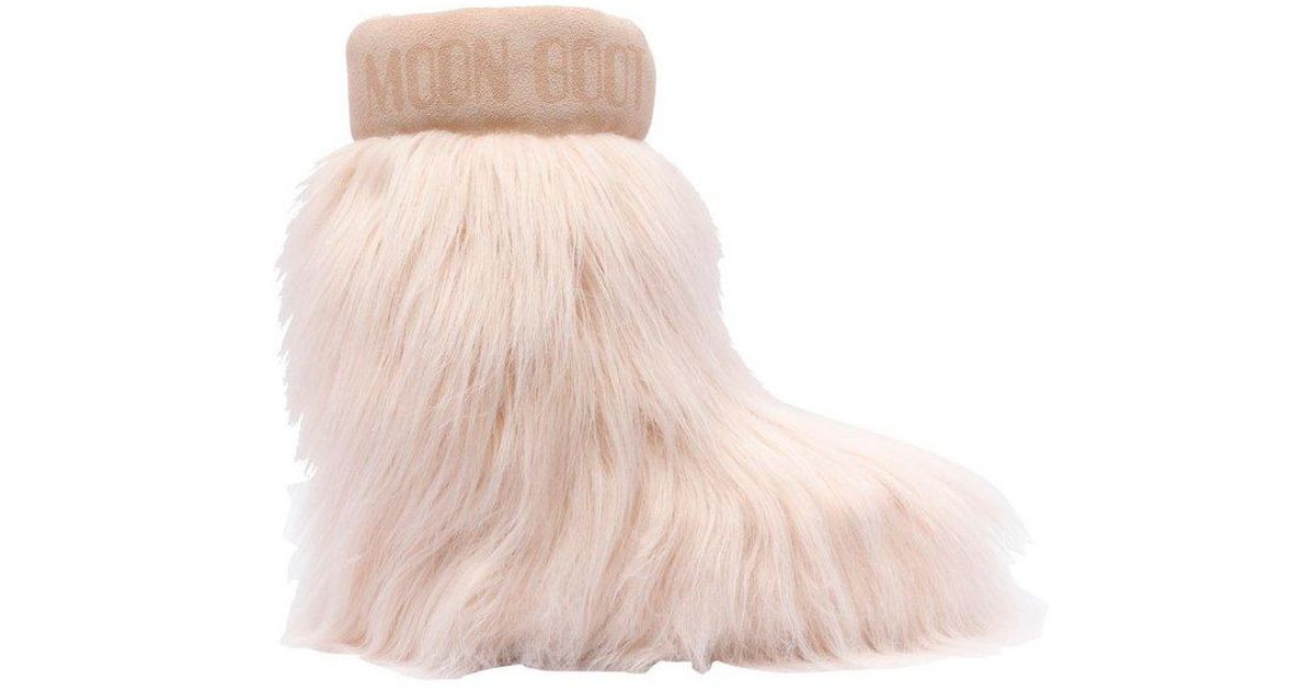 Moon Boot Icon Yeti Round Toe Boots in Pink | Lyst