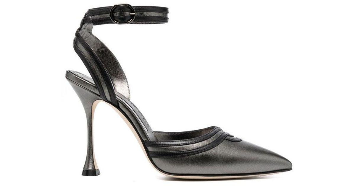 Manolo Blahnik Chonga Heeled Pumps in Black | Lyst