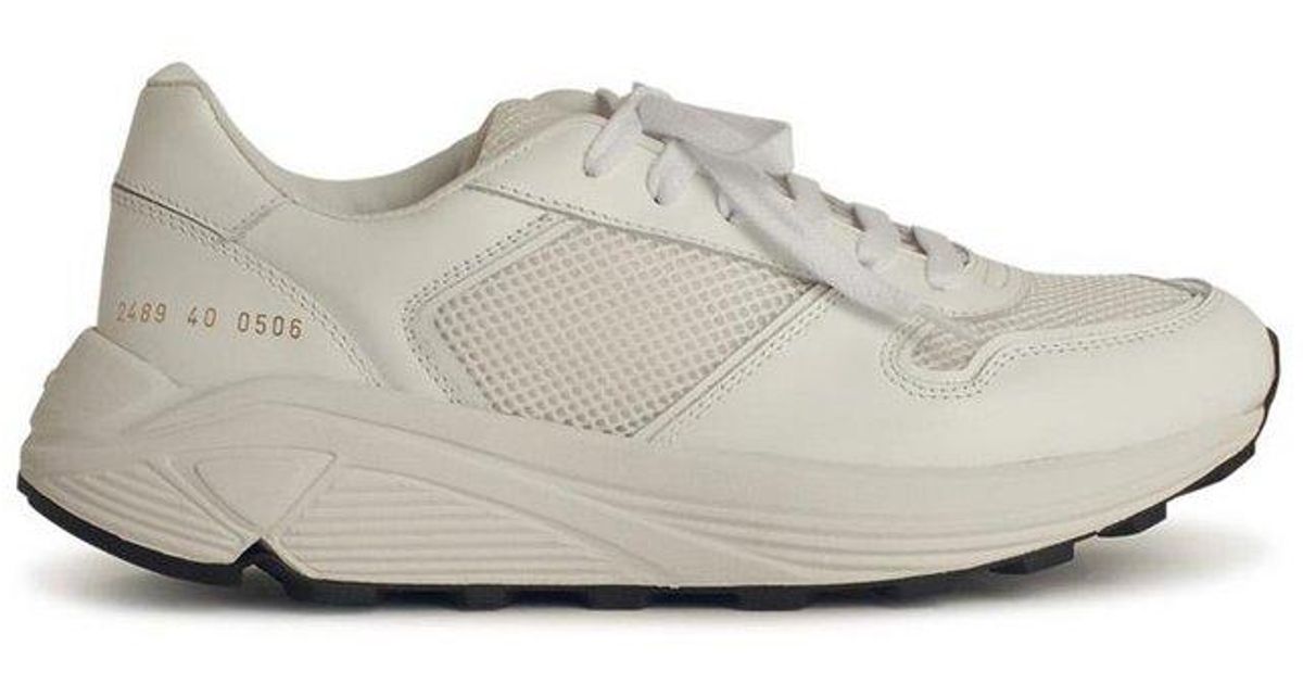 Common Projects Mesh Panelled Lace-Up Sneakers in White for Men | Lyst