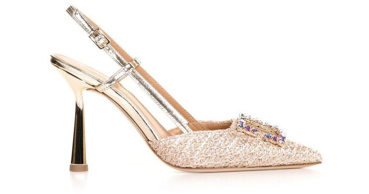 Chantal Embellished Detail Slingback Pumps | Lyst