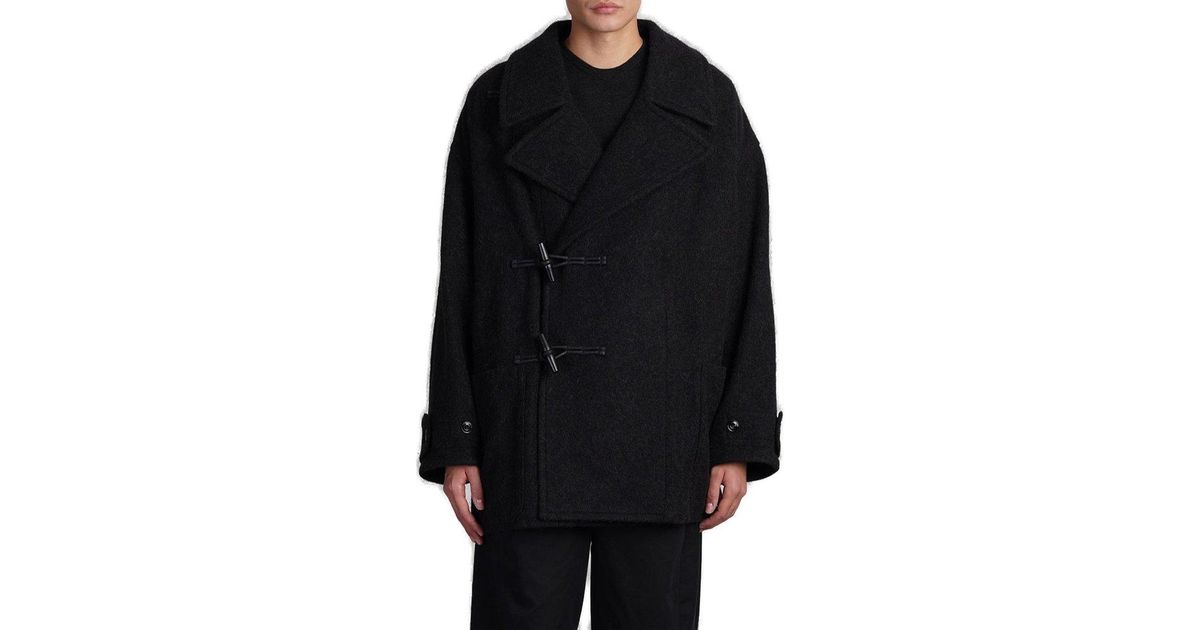 Lemaire Short Duffle Coat in Black for Men | Lyst