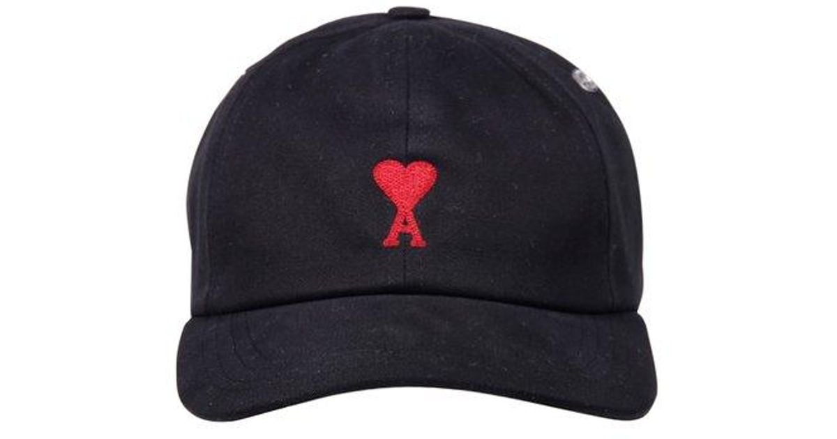 Ami Paris Paris De Coeur Logo Embroidered Baseball Cap in Blue | Lyst