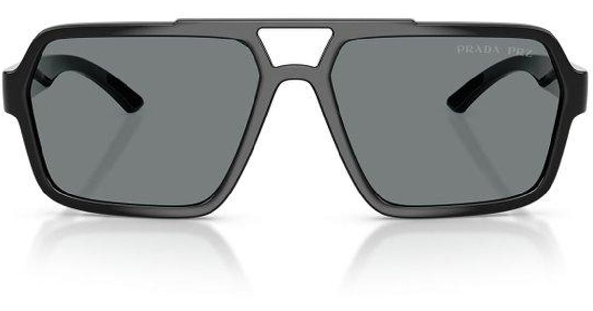 Prada Aviator Sunglasses in Grey for Men | Lyst UK