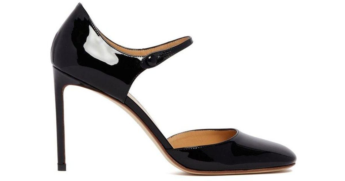Francesco Russo Back Mary Jane Heeled Pumps in Black | Lyst