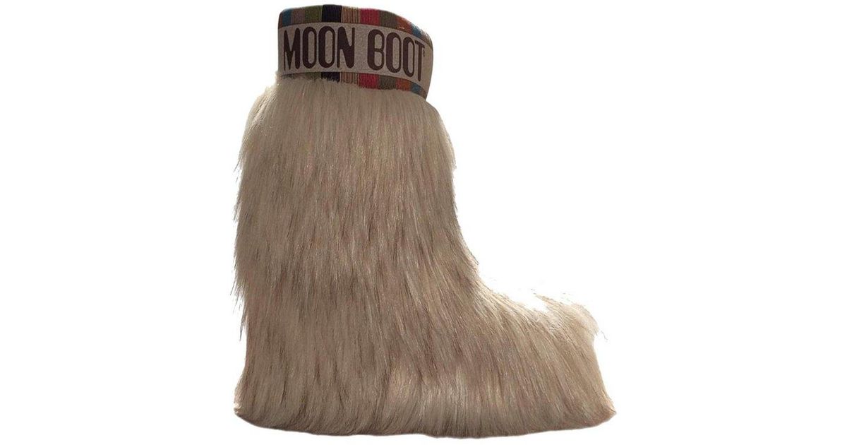 Moon Boot Icon Yeti Round Toe Boots in Brown | Lyst