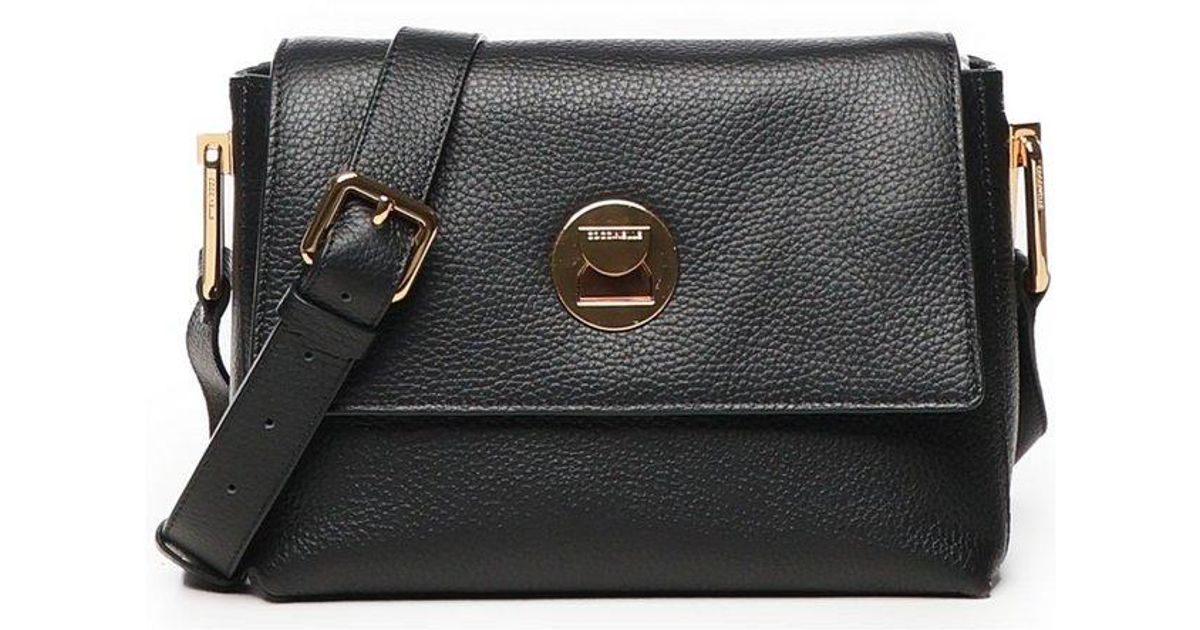 Coccinelle Liya Logo Engraved Crossbody Bag in Black | Lyst