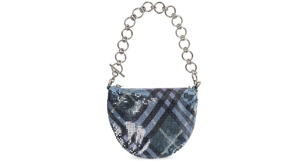 Burberry Chainmail Chain-Linked Shoulder Bag in Blue | Lyst