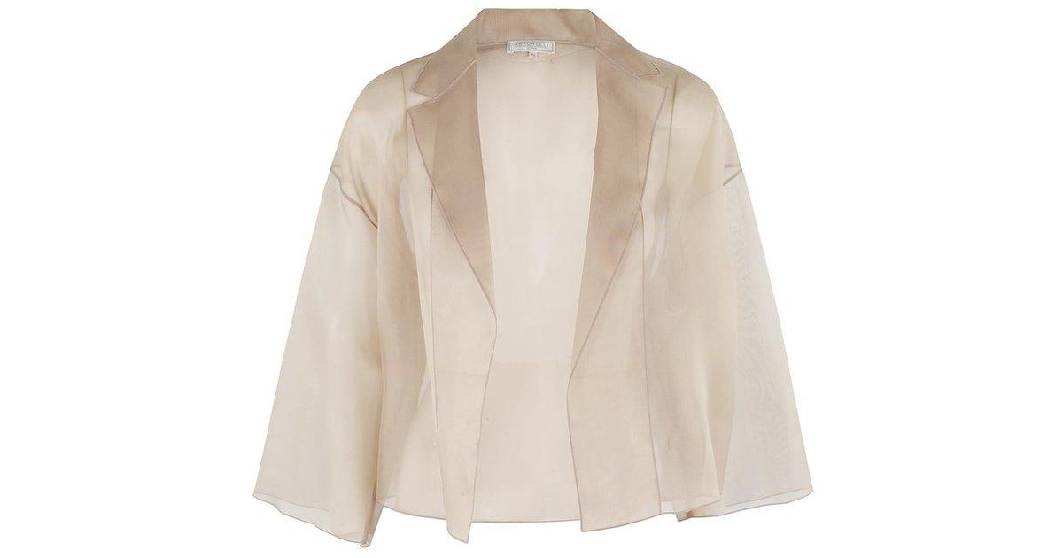 Antonelli Sheer Open Jacket in Natural | Lyst