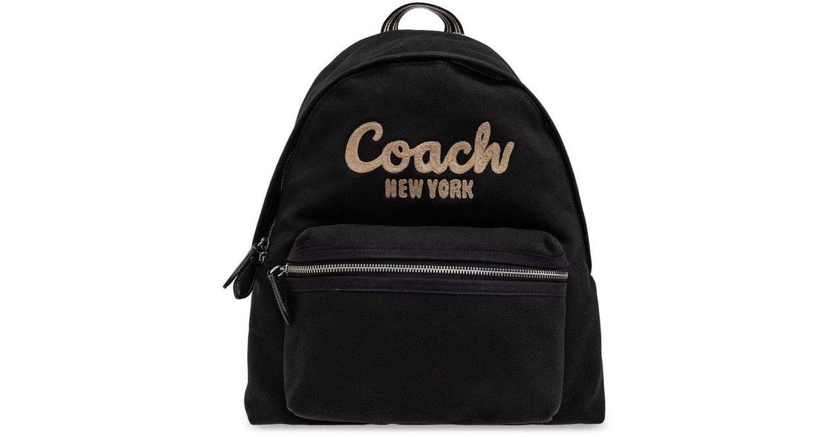 COACH Logo Detailed Cargo Backpack in Black | Lyst UK