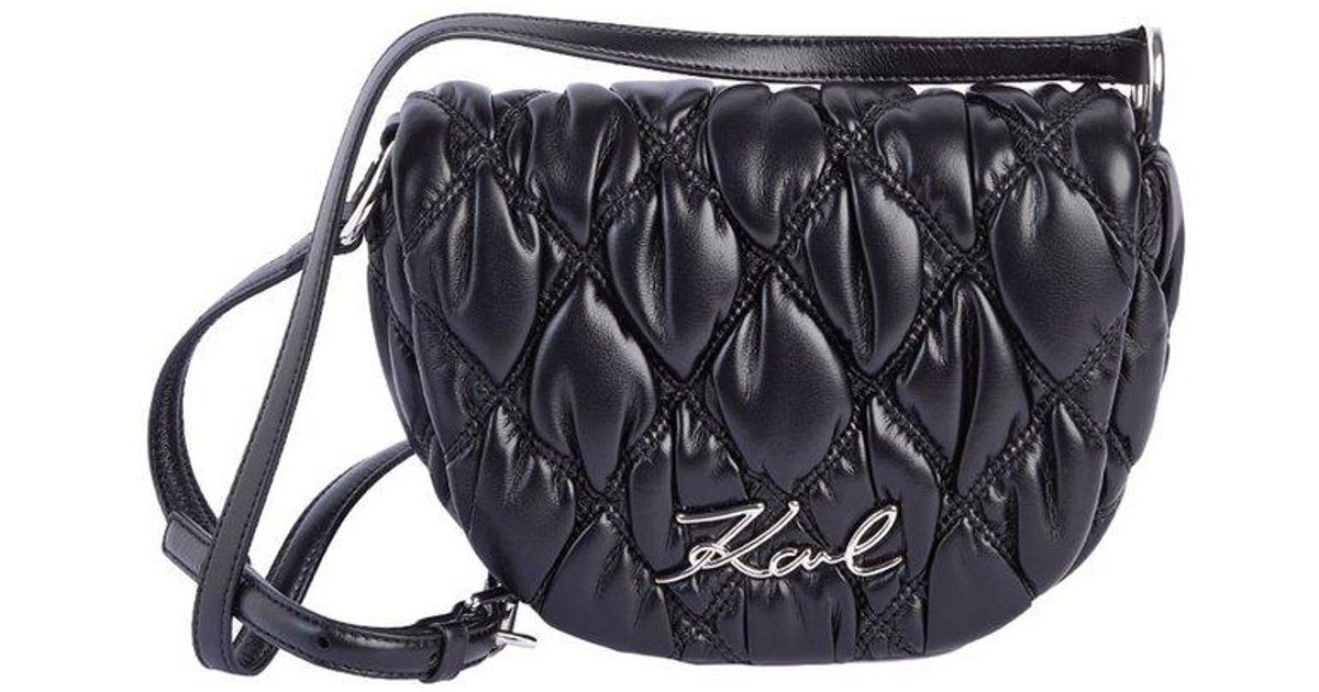 Karl Lagerfeld Klogo Signature Quilted Crossbody Bag in Black | Lyst