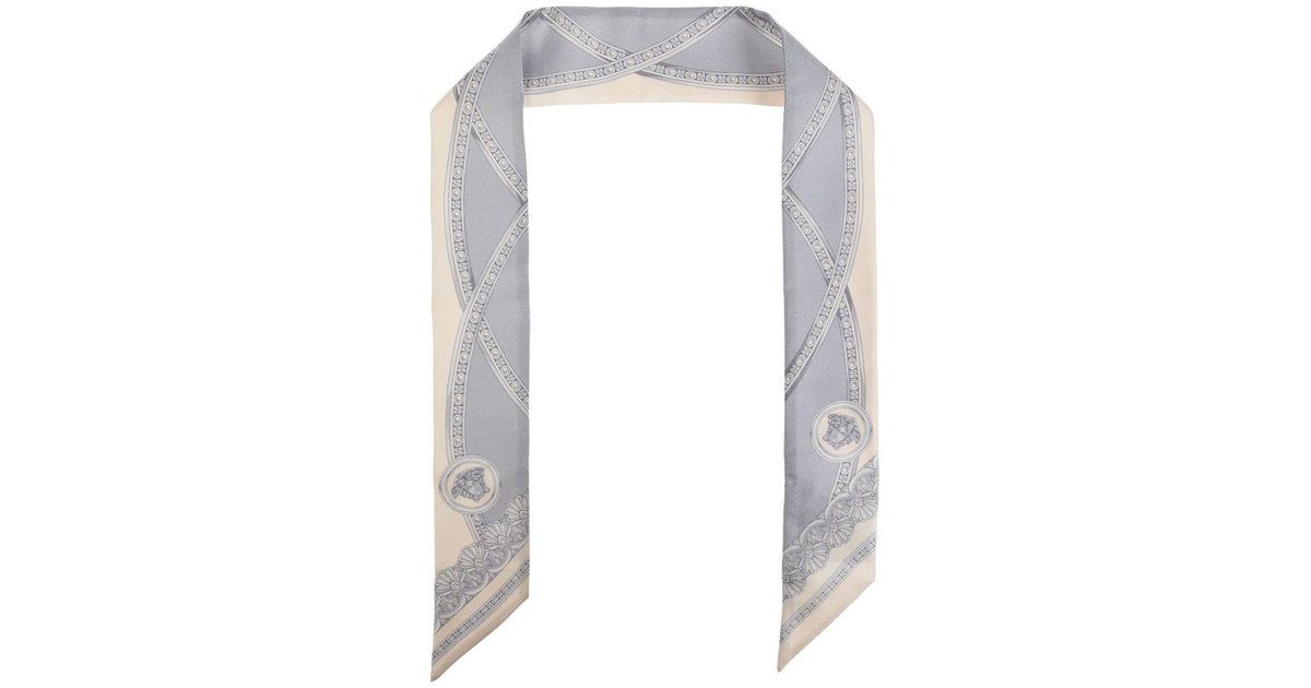 Versace Silk Scarf in White | Lyst