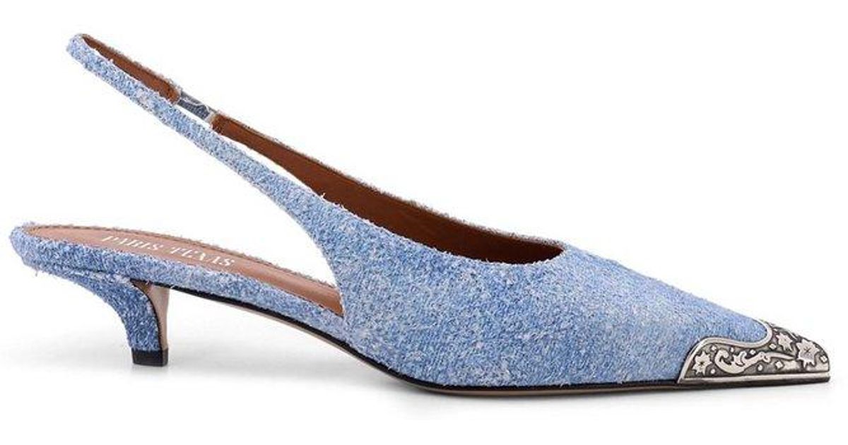Paris Texas Jessica Western Slingback Pumps in Blue | Lyst