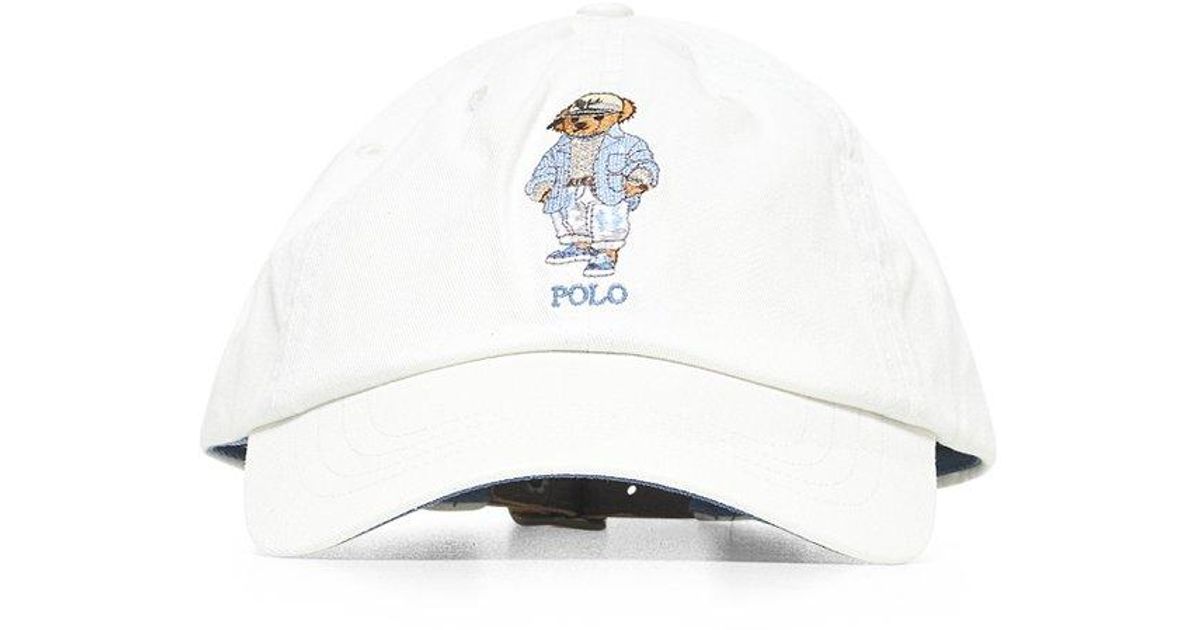 Polo Ralph Lauren Polo Bear Twill Curved Peak Baseball Cap in White for ...