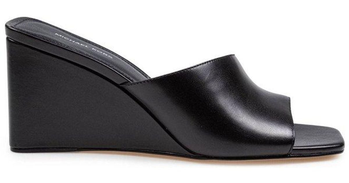 Surprising Black Wedge Slip On Sandals Pictures