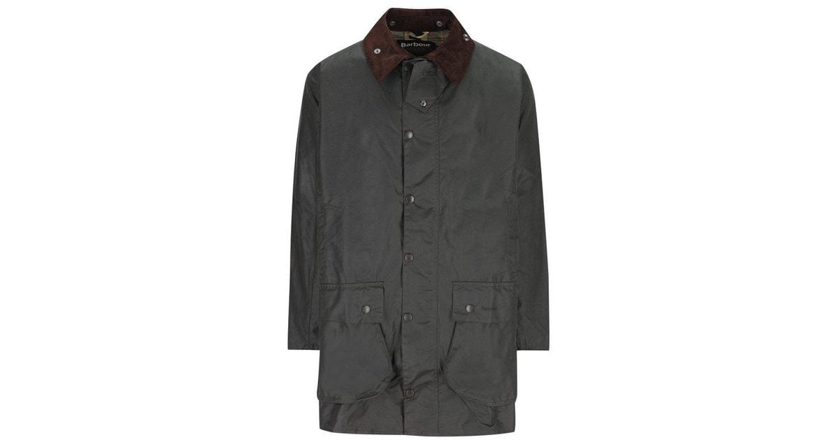 Barbour Border Waxed Jacket in Gray for Men | Lyst