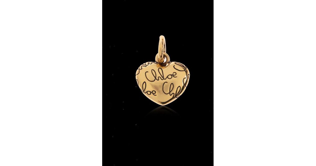 Chloé Alphabet Heart Logo Charm in Black | Lyst UK