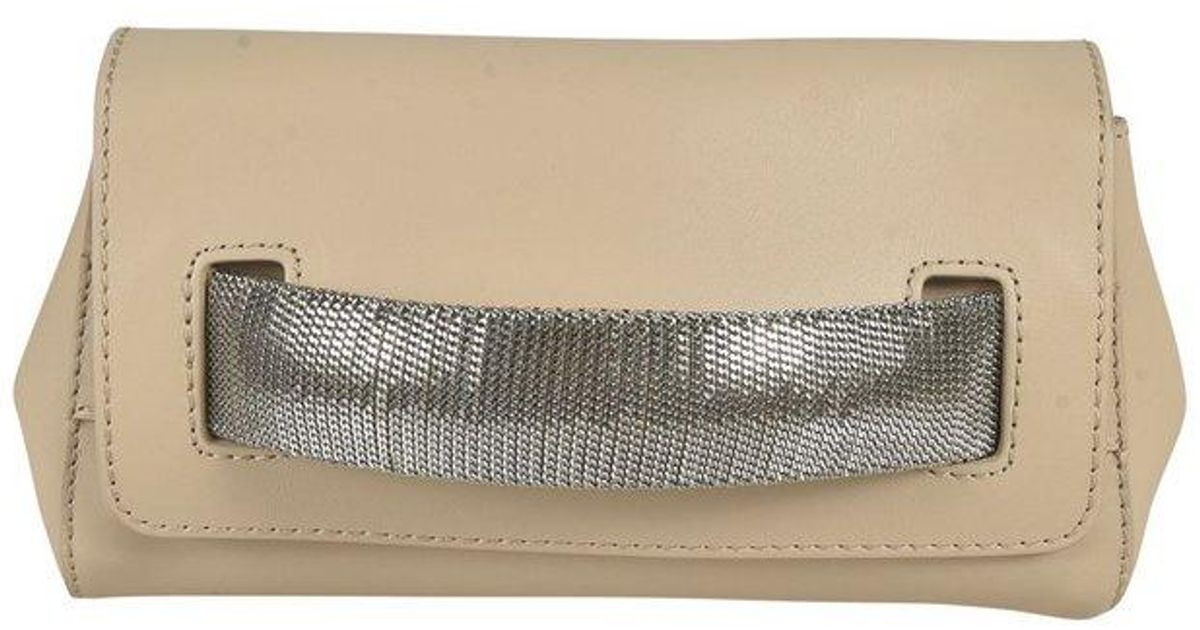 Orciani Gossip Logo Lettering Clutch Bag in Grey | Lyst UK