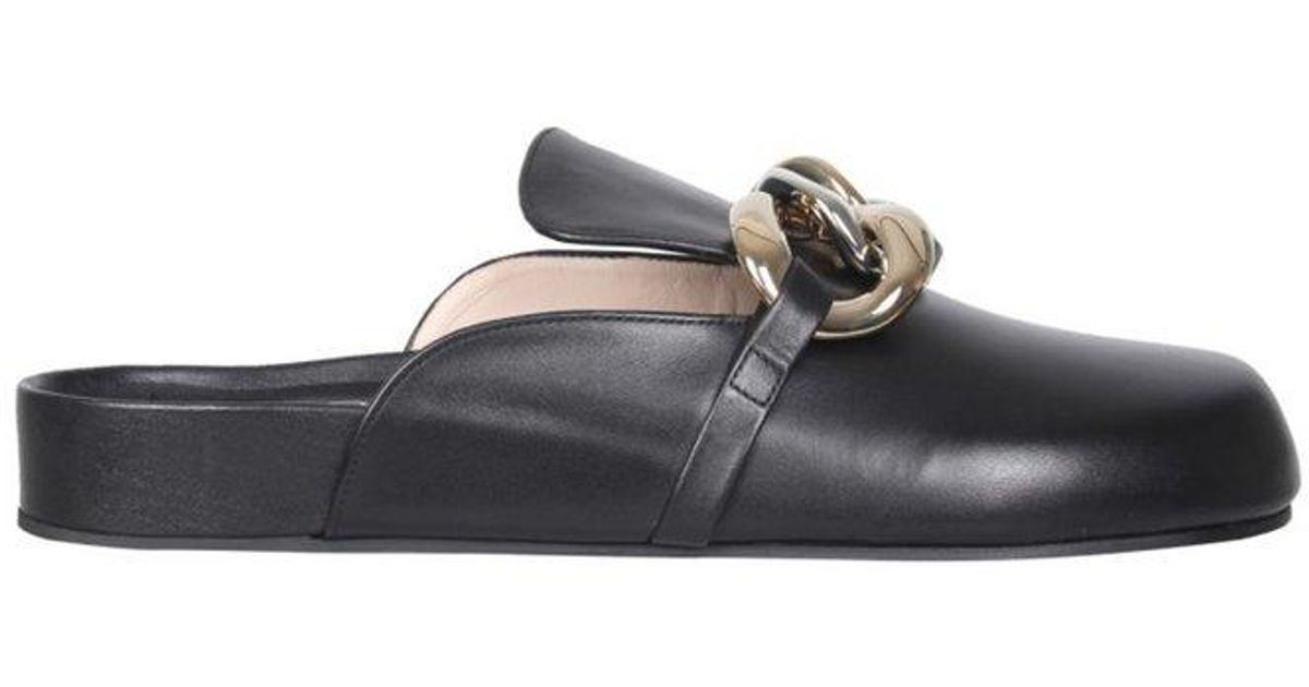 N°21 Oversized Chain Mules in Black | Lyst