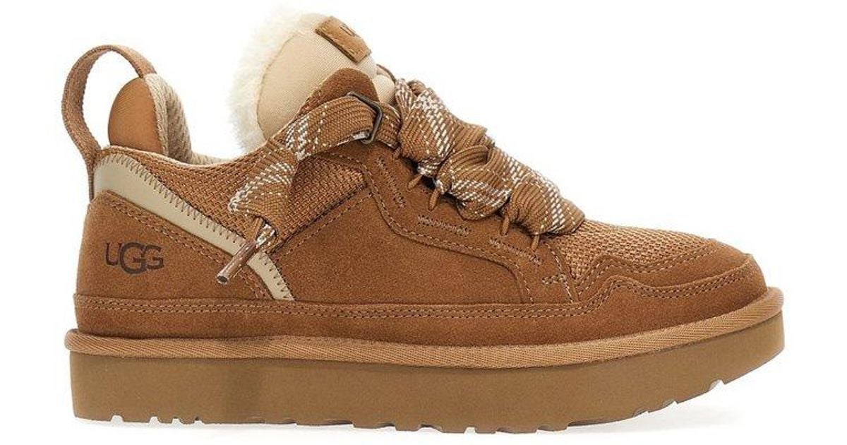 UGG Lowmel Lace-Up Sneakers in Brown | Lyst