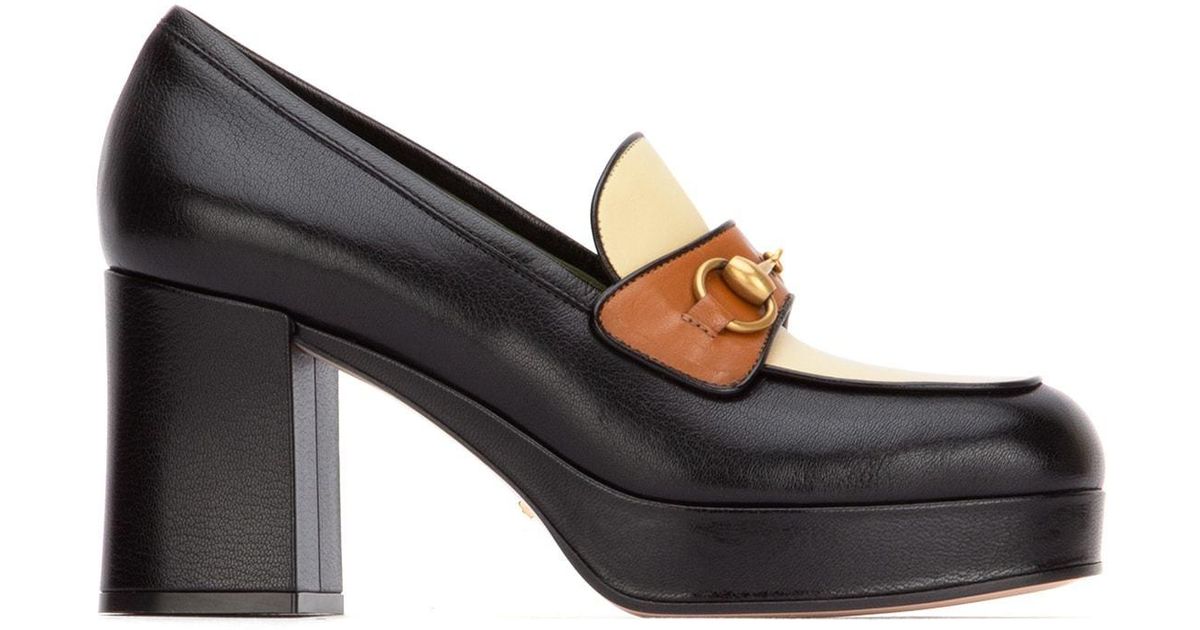 Gucci Platform Loafer With Horsebit in Black | Lyst UK