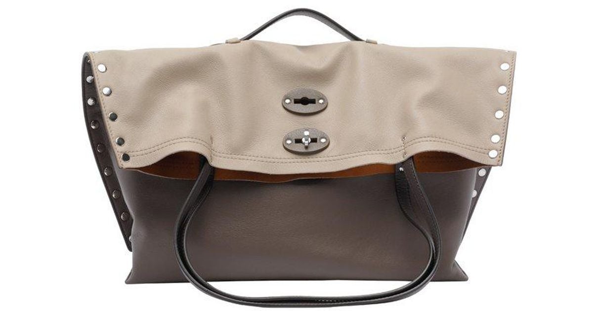 Zanellato Turn Lock Handbag in Gray | Lyst