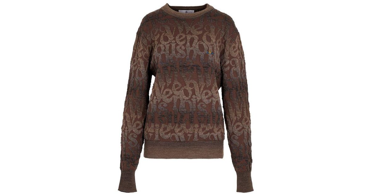 Vivienne Westwood 3D-Detailed Crewneck Jumper in Brown for Men | Lyst