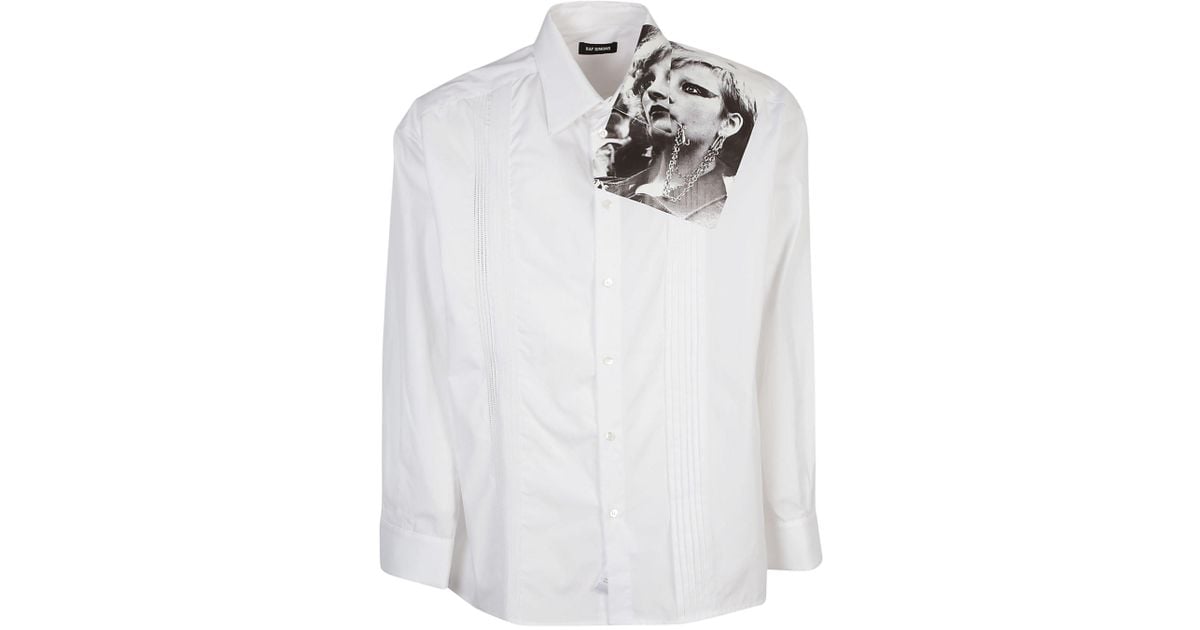 Raf Simons Punk Print Button-up Shirt in White for Men | Lyst