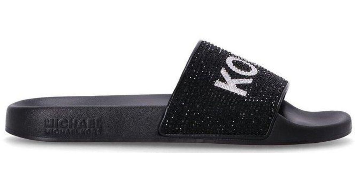 Michael Kors Gilmore Logo Printed Slides in Black | Lyst UK