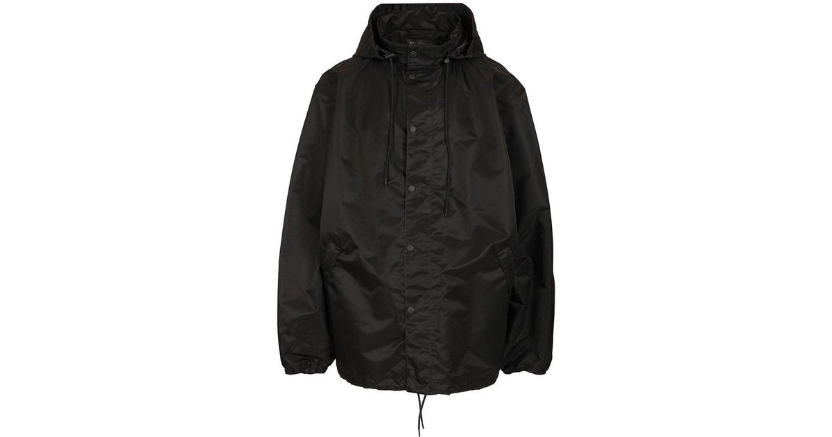 Balenciaga Logo-Tape Windbreaker Jacket in Black for Men | Lyst