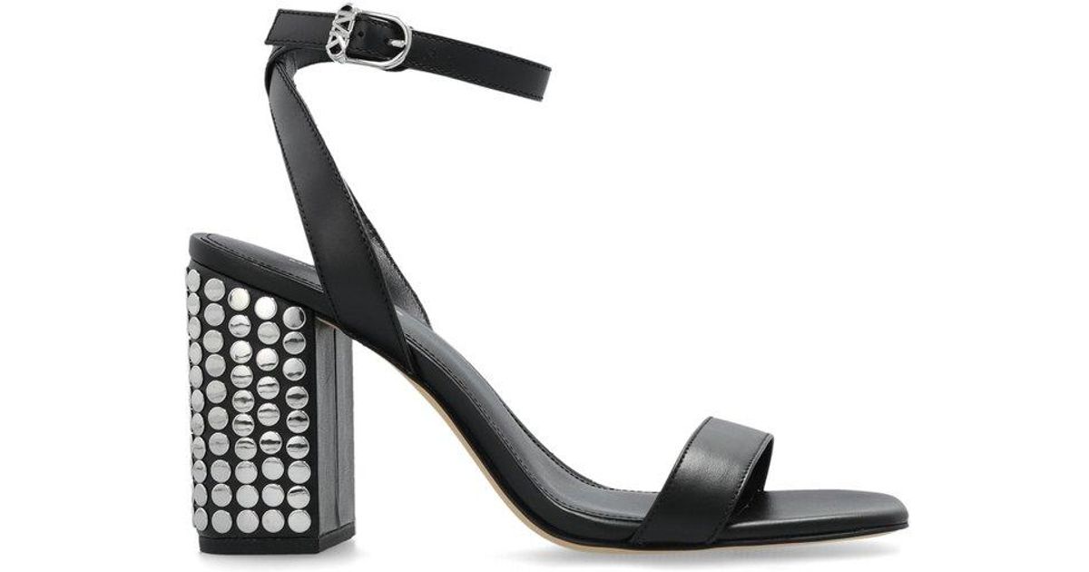 MICHAEL Michael Kors Merriam Studded Block Heel Sandals in Black | Lyst