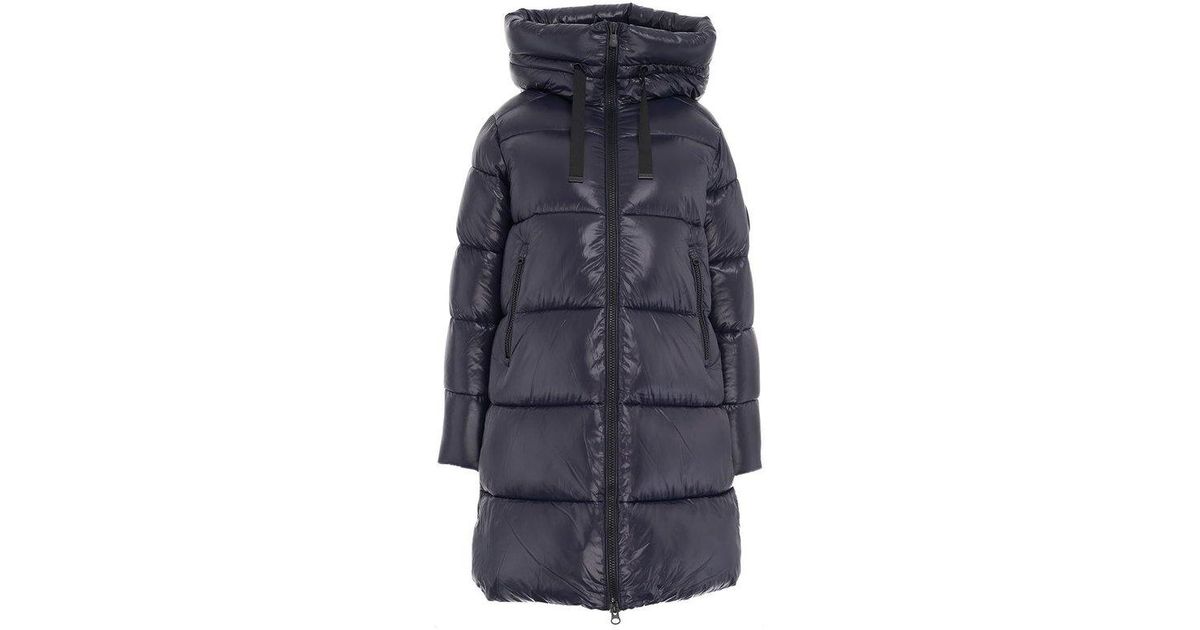 Save The Duck Isabel Long Oversize Puffer Jacket in Blue | Lyst