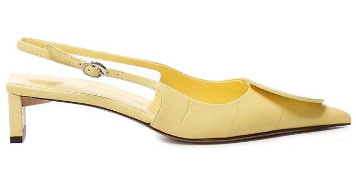 Jacquemus Pointed Toe Les Slingbacks Duelo Pumps in Yellow | Lyst