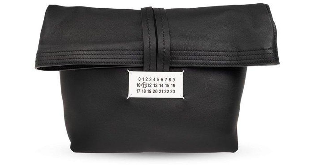 Maison Margiela Roll-top Handbag in Black | Lyst