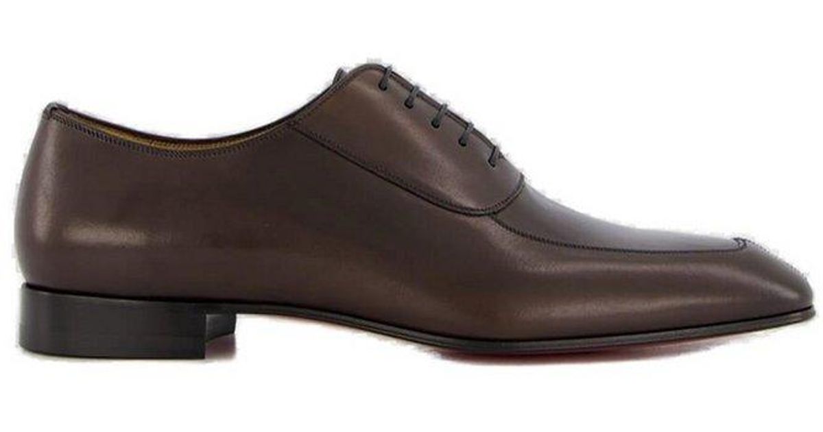 Christian Louboutin Low Heel Lace-Up Derby Shoes in Brown for Men | Lyst UK
