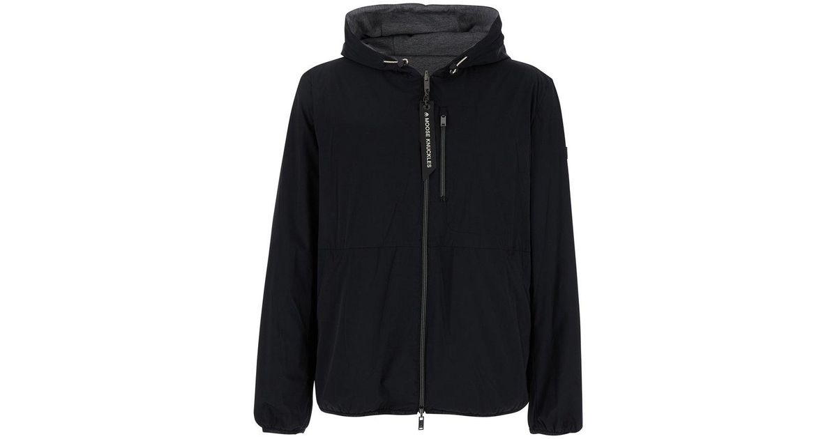 Moose Knuckles Reversible Jacket With Hood And Logo Patch On The Sleeve ...