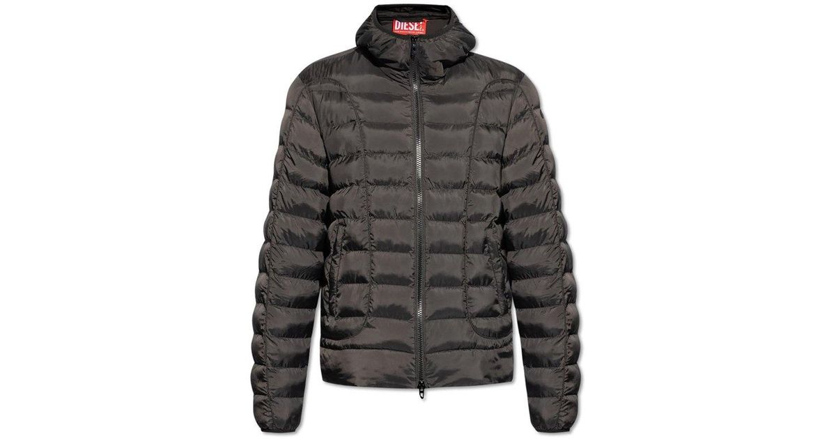DIESEL Quilted Jacket 'W-Stone' in Black for Men | Lyst